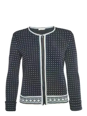 Tory Burch Dotted-pattern Zip-fastening Jacket - Blue