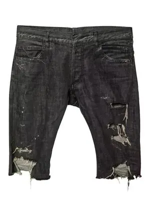 Balmain Distressed-effect Frayed-edge Shorts - Grey