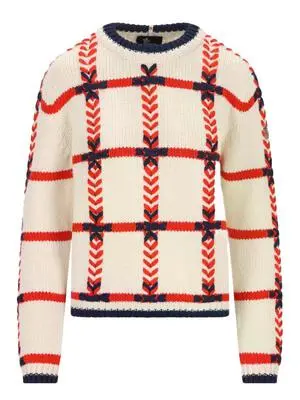 Moncler Jacquard Crew Neck Sweater - Neutrals