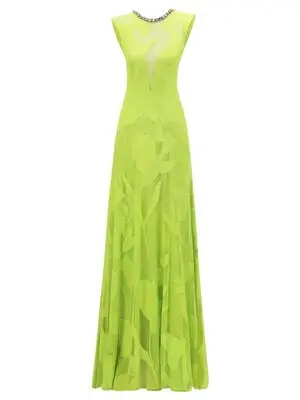 GEMY MAALOUF Patterned Lace Maxi Dress - Green