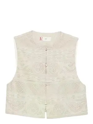 HUI MILANO Patterned Buttoned Waistcoat - Neutrals