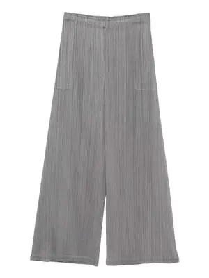 Issey Miyake Pleated Wide Leg Trousers - Grey