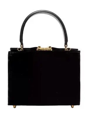 FENDI 20th Century Velvet Push Lock Box Satchel