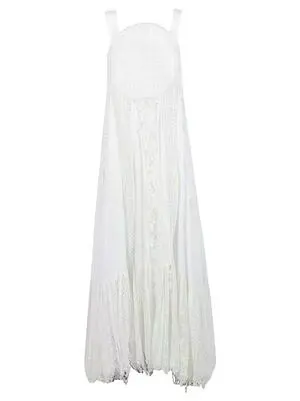 Loewe Lace-detail Maxi Dress - White
