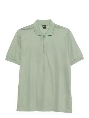 BOSS Zip Polo Shirt - Green