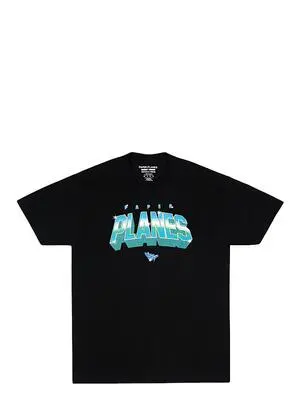 PAPER PLANES Galaxy Logo Graphic T-shirt - Washed Black