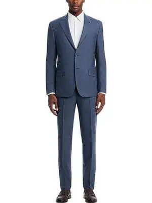Hart Schaffner Marx Classic Fit Tonal Plaid Loro Piana Suit - Slate Grey/brown
