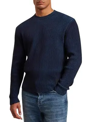 Ted Baker London Timmno Long Sleeve Plated Rib Sweater - Navy