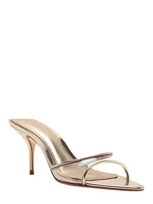 Schutz Elodie Vinyl Heeled Sandals Platinum