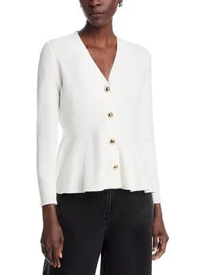 SIONI Peplum Cardigan - Eggshell