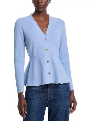 SIONI Peplum Cardigan - Heather Ashley Blue