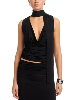AYA MUSE Brise Scarf Top - Black