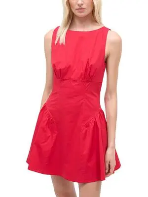 Staud Gwen Mini Dress - Cherry