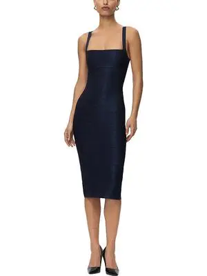 Herve Leger Neri Square Neck Dress - Storm