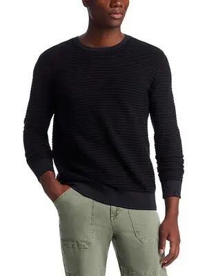 Rag & Bone Harvey Stripe Crewneck Sweatshirt - Black