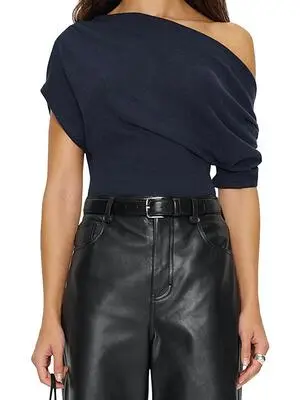 REFORMATION Iris Draped Top - Midnight