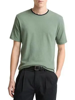 Vince Loose Knit Double Collar T-shirt - Laurel/coastal