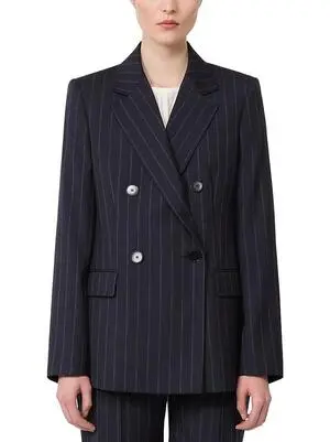 Max Mara Onagro Wool Blazer - Navy