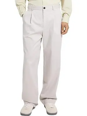 Theory Relaxed Pleated Chino - Silver Cloud