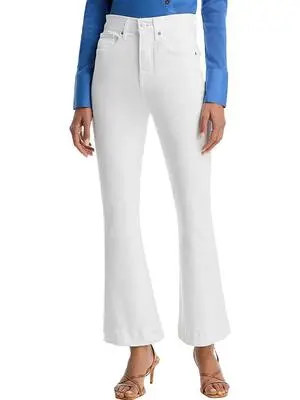 Veronica Beard Carson High-rise Ankle Flare Jeans - White