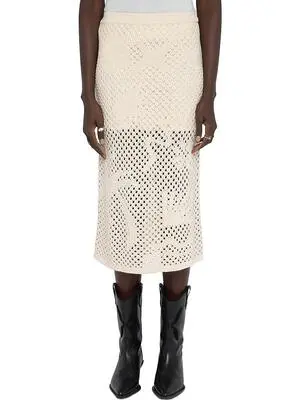 Zadig&Voltaire Soly Colin Midi Skirt Ecru