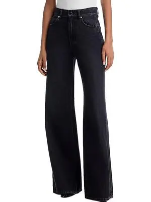 Veronica Beard Kasey Mid Rise Wide Leg Jeans Washed Ony