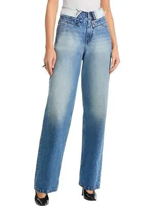MAISON MARGIELA High-rise Straight Leg Jeans - Light/blue