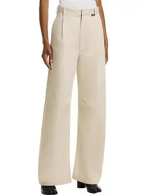 MAISON MARGIELA Cotton Twill Wide Pants - Beige