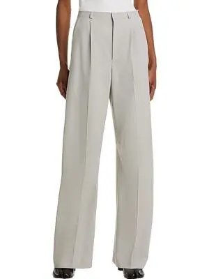 MAISON MARGIELA Pleated Straight Leg Pants - Pale Grey