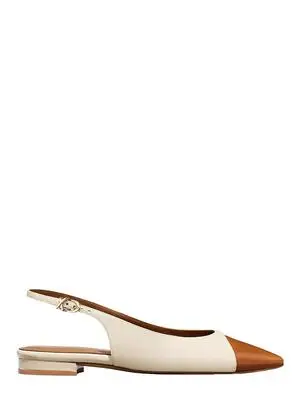 MARGAUX LONNBERG The Elise Slingback Flats Cotton And Saddle Nappa