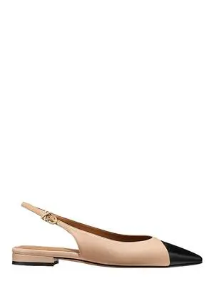 MARGAUX LONNBERG The Elise Slingback Flats Dune And Black Nappa