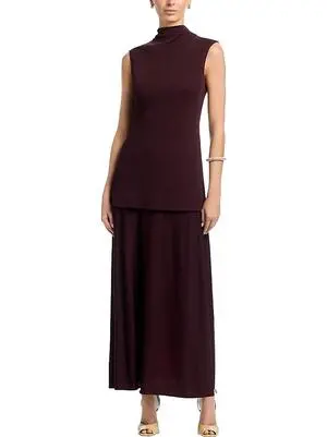 JIL SANDER Double Layer Midi Dress - Plum