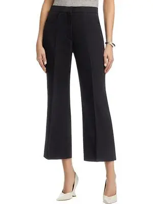 JIL SANDER Wool Cropped Flare Tailored Pants - Black