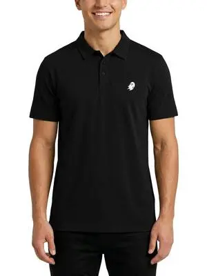 DALIX Ghost Midweight Short Sleeve Polo Shirt - Black