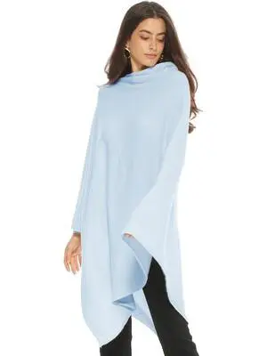 MONTICELLI CASHMERE Cashmere Long Poncho - Baby Blue