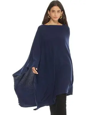 MONTICELLI CASHMERE Cashmere Long Poncho - Blue