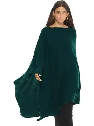 MONTICELLI CASHMERE Cashmere Long Poncho - Forest Green