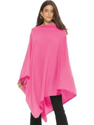 MONTICELLI CASHMERE Cashmere Long Poncho Fuchsia