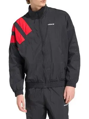 Adidas Arch Oversize Nylon Track Jacket - Black/better Scarlet