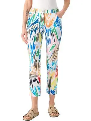Akris Maru Scribble Print Ankle Jeans - Cream-multi
