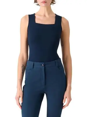 Akris Sleeveless Modal Stretch Jersey Top - Dark Blue