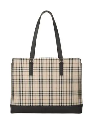 BURBERRY Burberry House Check Jacquard Zip Tote Small