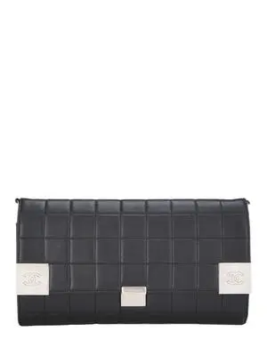 Chanel Lambskin Chocolate Bar Clutch - Black