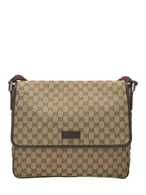 Gucci Original Gg Canvas Web Flap Messenger - Brown