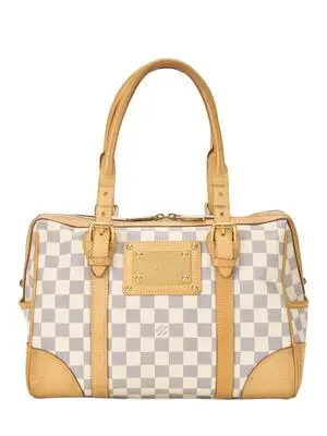 LOUIS VUITTON LOUIS VUITTON Damier Azur Berkeley Top Handle Bag White