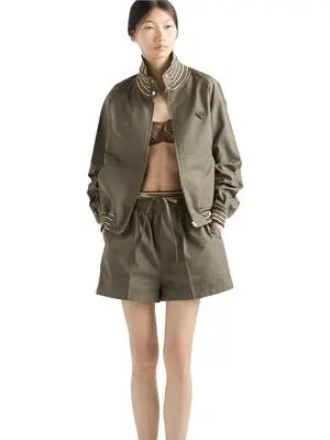 Prada Poplin Turtleneck Jacket - Olive Green