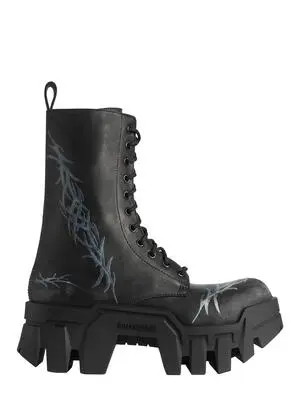 Balenciaga Bulldozer Lace-up Bootie - Black