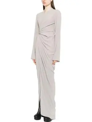 Rick Owens Wrap Gown Dress - Gray