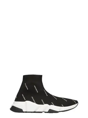 Balenciaga Speed Trainer Mid 'all Over Logo - Black