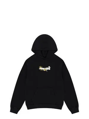 DENIM TEARS Embroidered Floral Logo Hoodie - Black